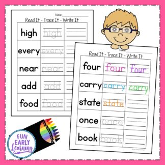 Read It – Trace It – Write It – Fry’s Third 100 Sight Words – Fun Early ...