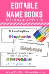 Editable Name Books Name Writing Activities for Preschool – Fun Early ...