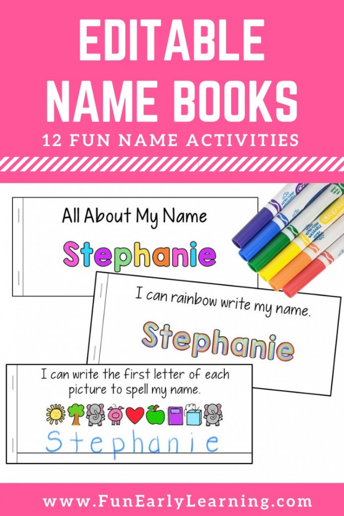 Editable Name Books Name Writing Activities for Preschool – Fun Early ...