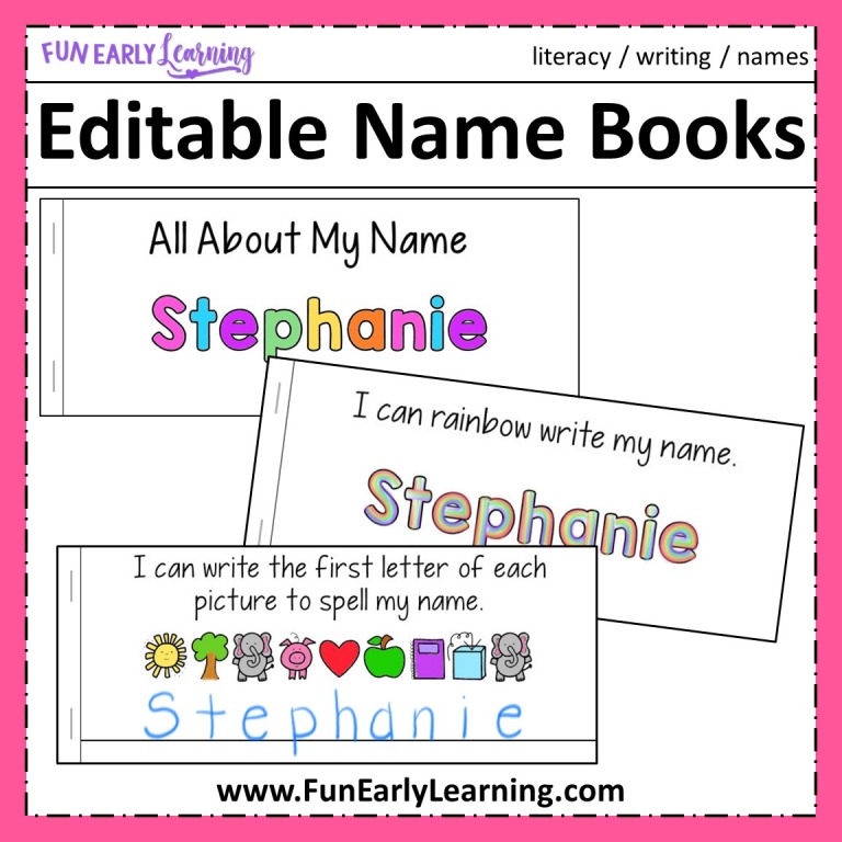 Editable Name Books Name Writing Activities for Preschool – Fun Early ...