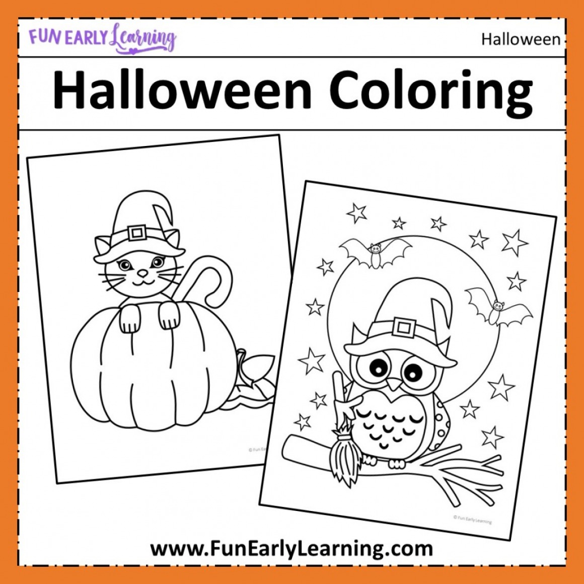 Halloween Coloring Pages Printable – Fun Early Learning