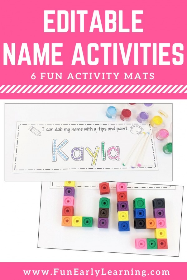 Editable Name Activities Preschool and Kindergarten – Fun Early Learning
