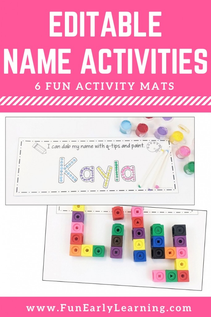 Editable Name Activities Preschool and Kindergarten – Fun Early Learning