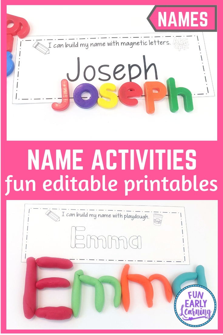Editable Name Activities Preschool and Kindergarten – Fun Early Learning